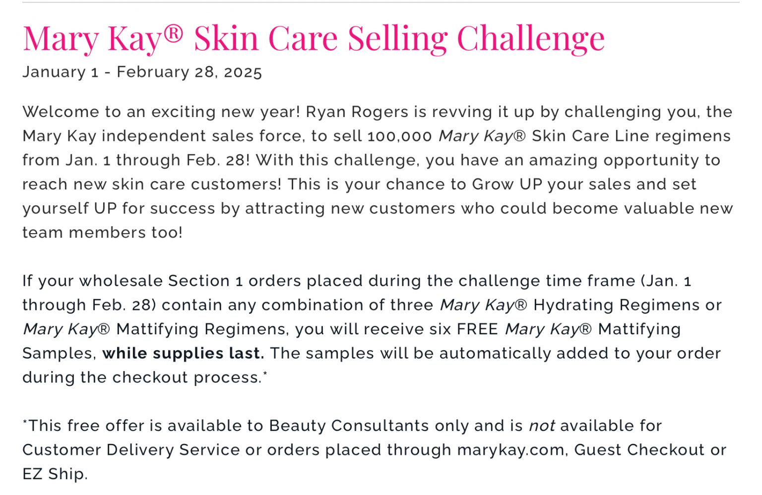 Mary Kay’s Skin Care Contest – Pink Truth